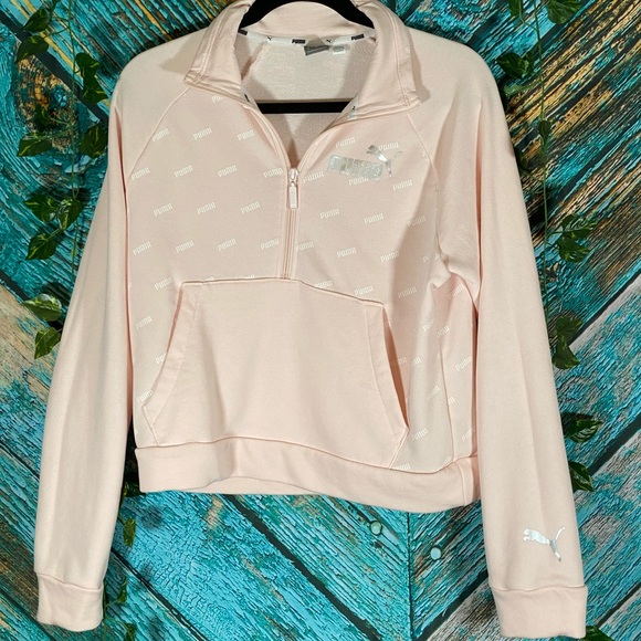 Puma | Sweaters | Puma Pink Silver Logo Jacket | Poshmark
